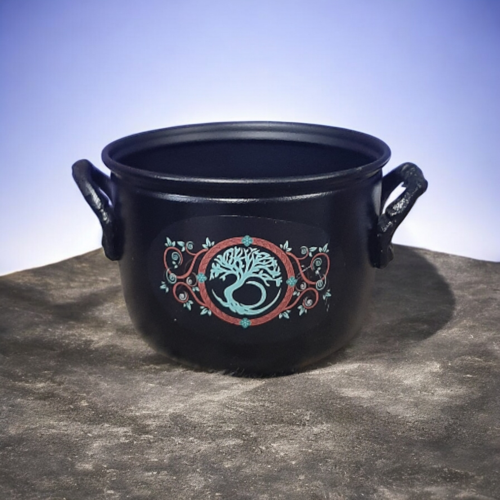 Tree of Life Cauldron, Aluminum cauldron with the Tree of life symbol ...